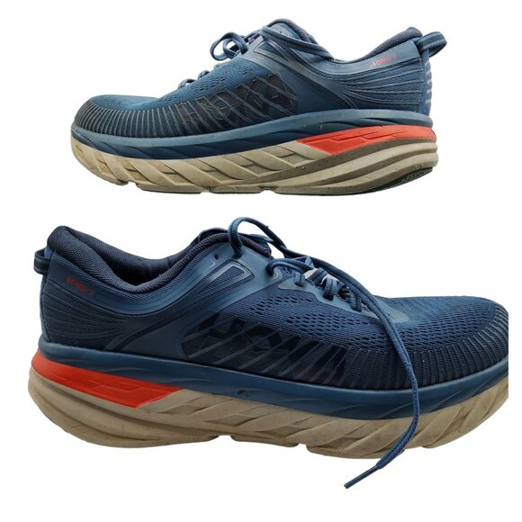 Hoka | Shoes | Mens Hoka Bondi 7 Sz 5 Blue Running Sneakers Fitness Gym ...